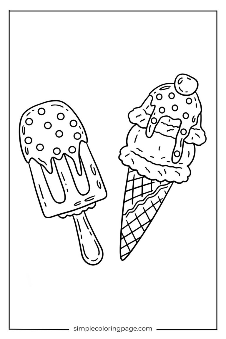 Coloring Page Ice Cream Theme - 50 Images Inside - simplecoloringpage.com