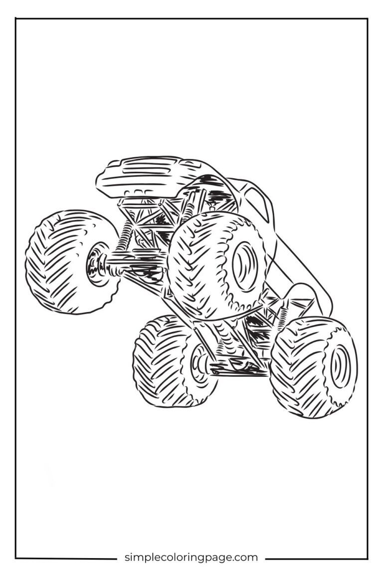 Coloring Page Featuring Monster Cars - simplecoloringpage.com