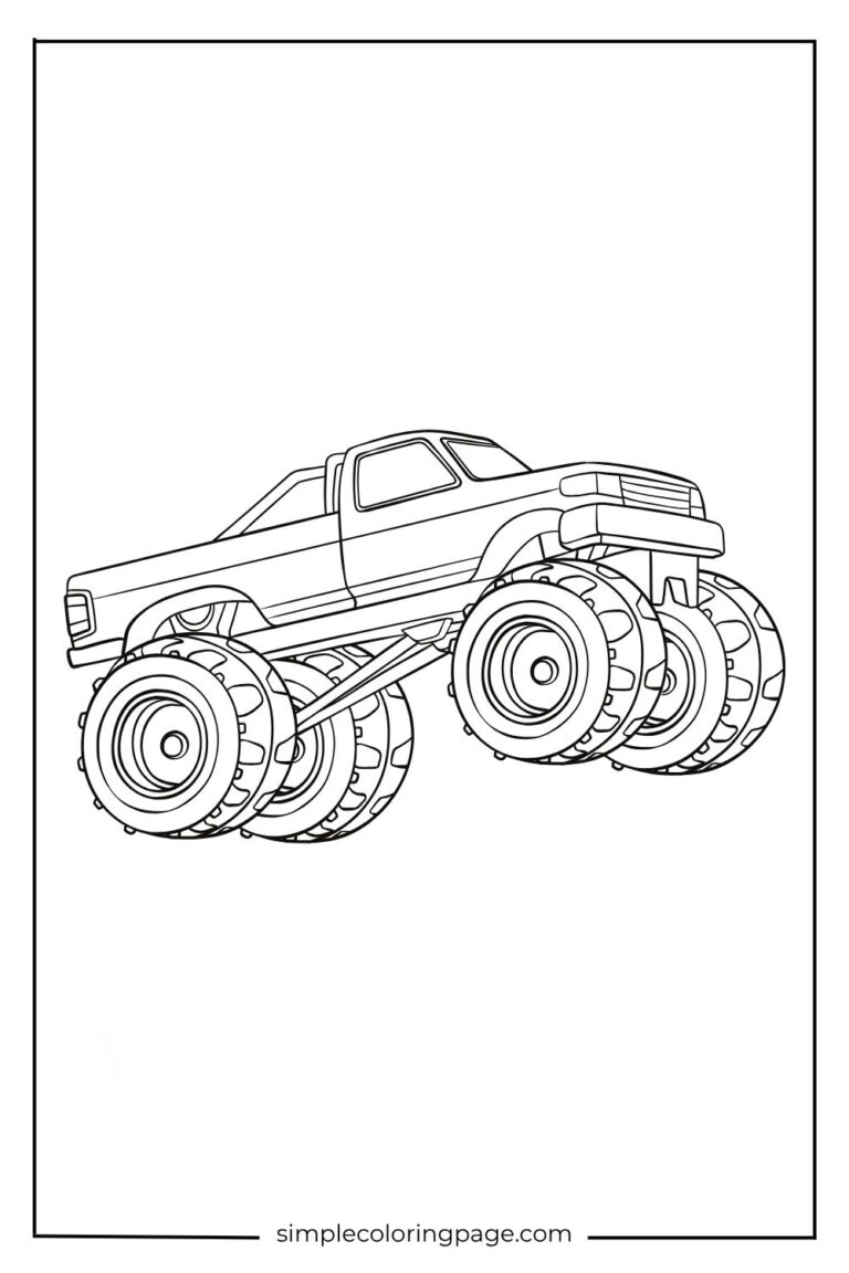 Coloring Page Featuring Monster Cars - simplecoloringpage.com