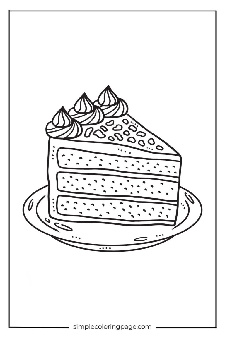 Coloring Page Featuring Cake - simplecoloringpage.com