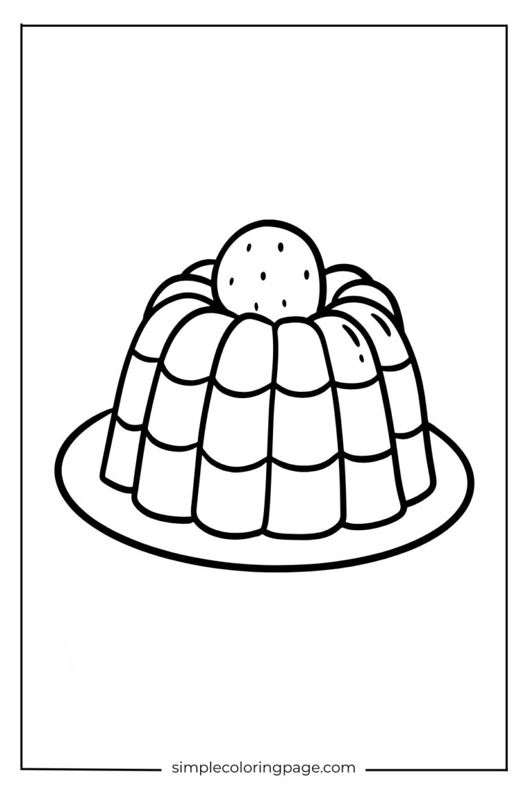 Coloring Page Featuring Cake - simplecoloringpage.com