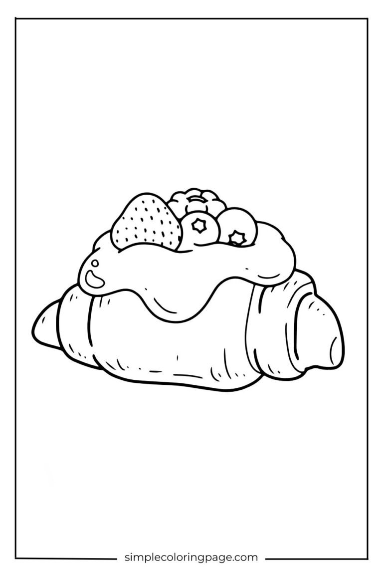 Coloring Page Featuring Cake - simplecoloringpage.com