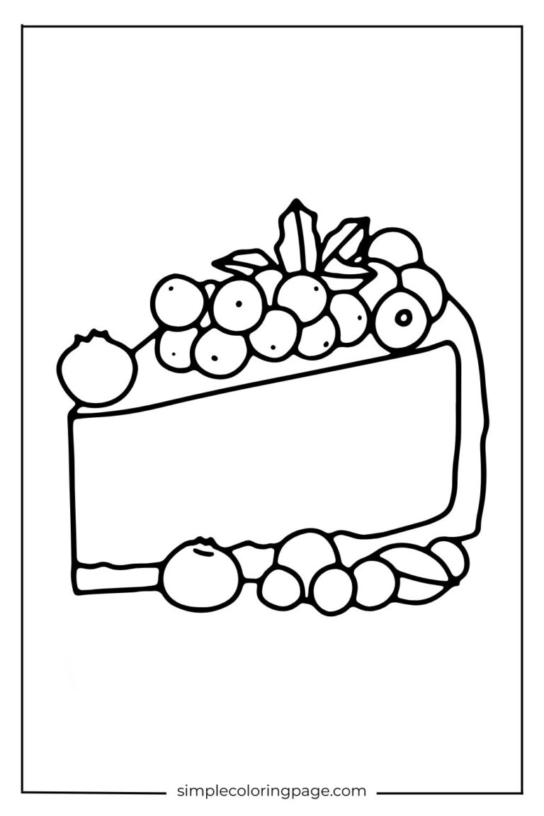 Coloring Page Featuring Cake - simplecoloringpage.com