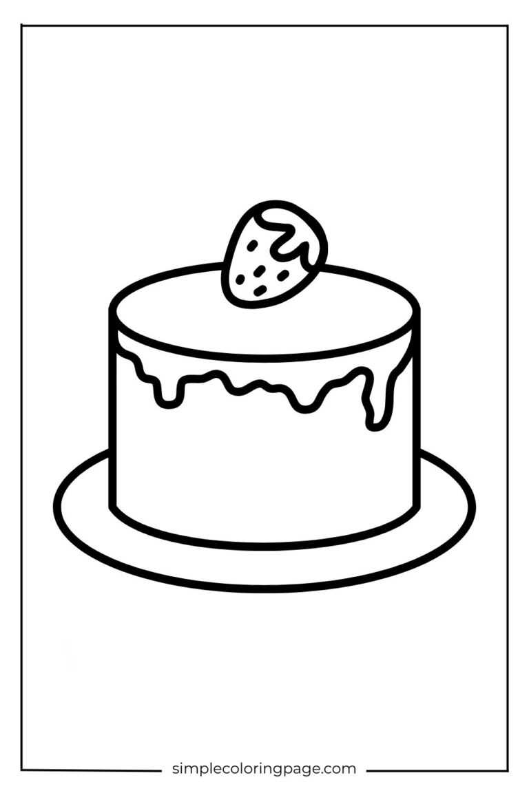 Coloring Page Featuring Cake - simplecoloringpage.com