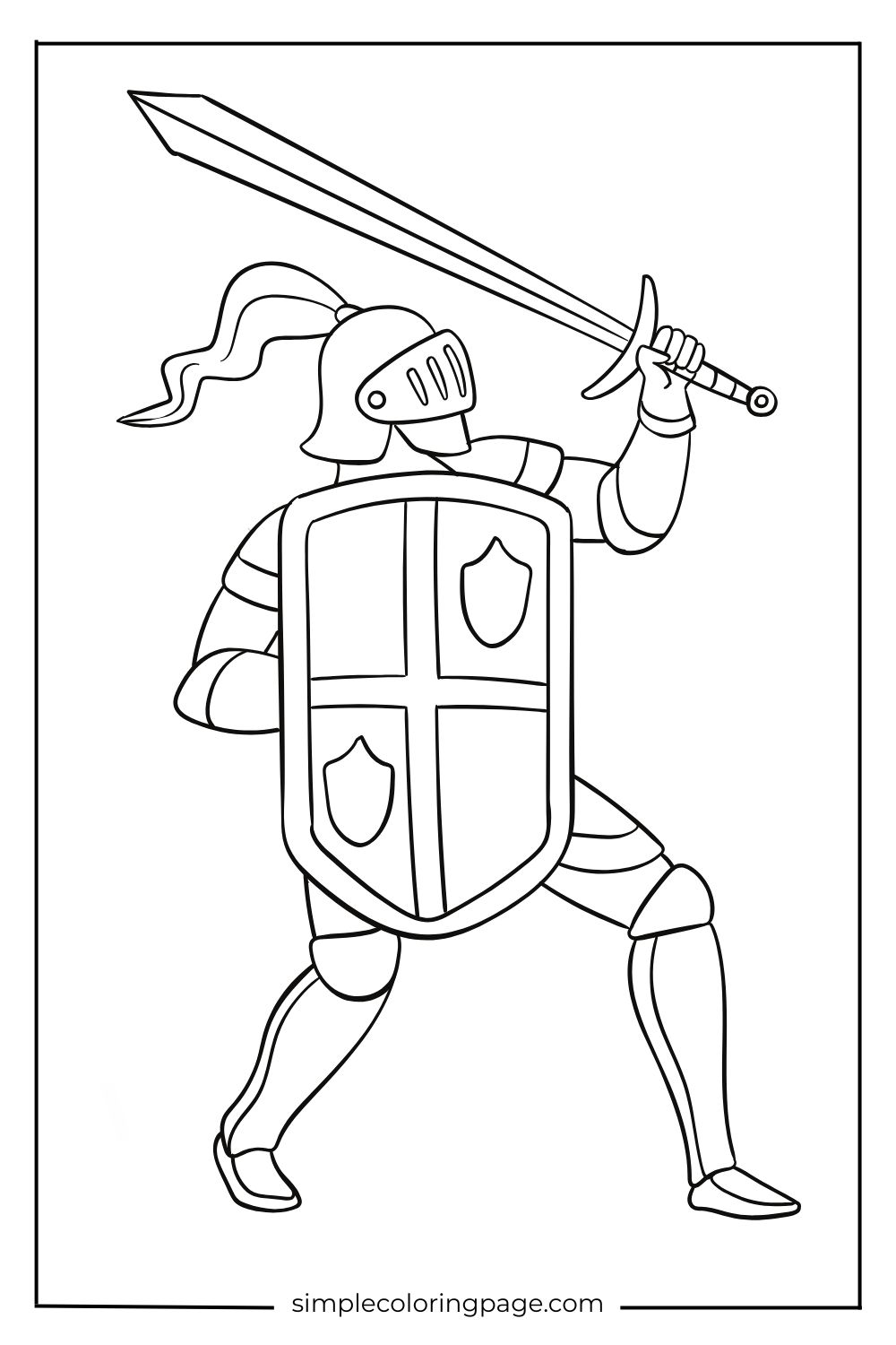 Knight Coloring Page - Free Printable for Kids and Adult ...